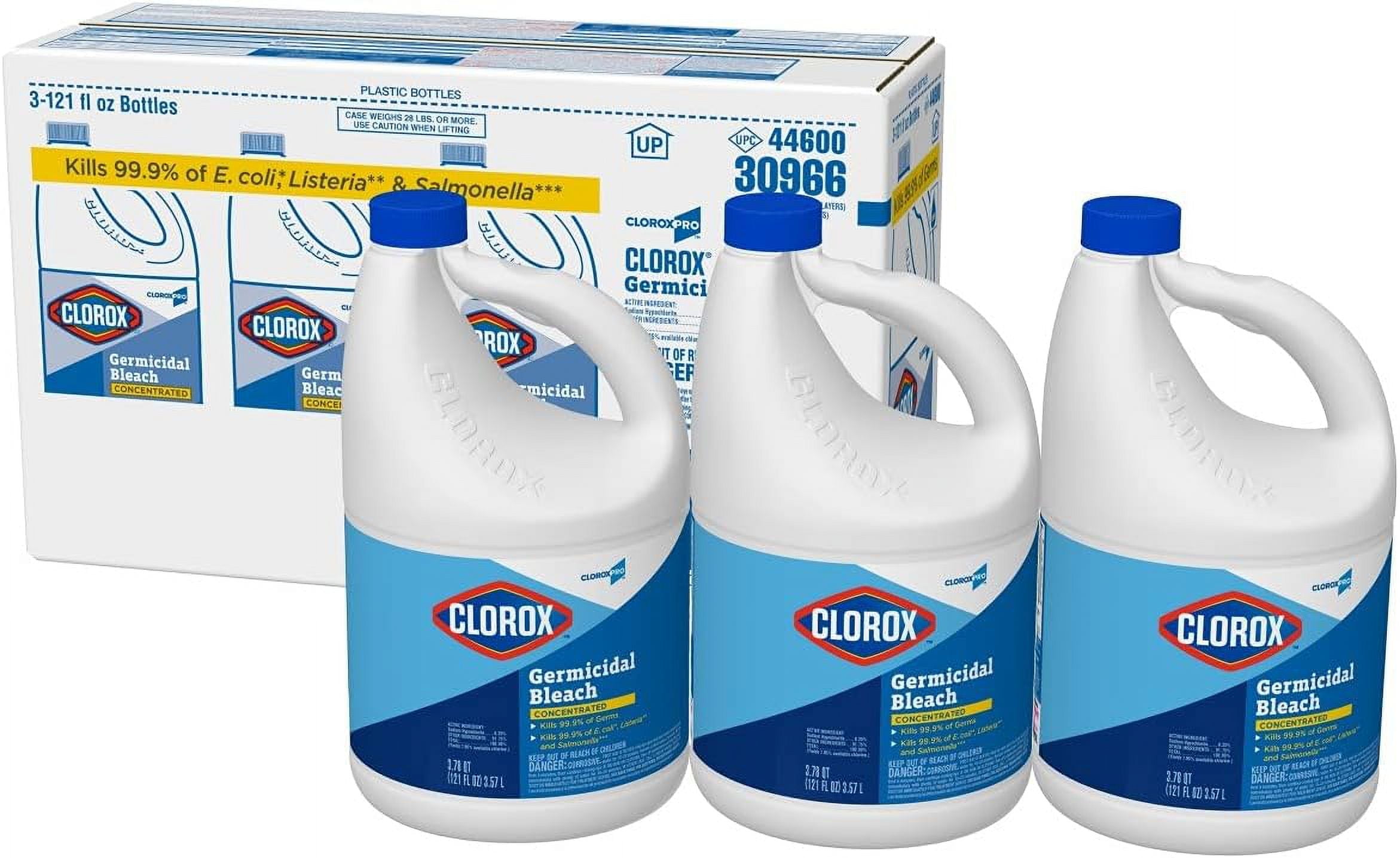Clorox Germicidal Bleach, 8.25% Concentrated, 3.57L x 3 Bottles ...