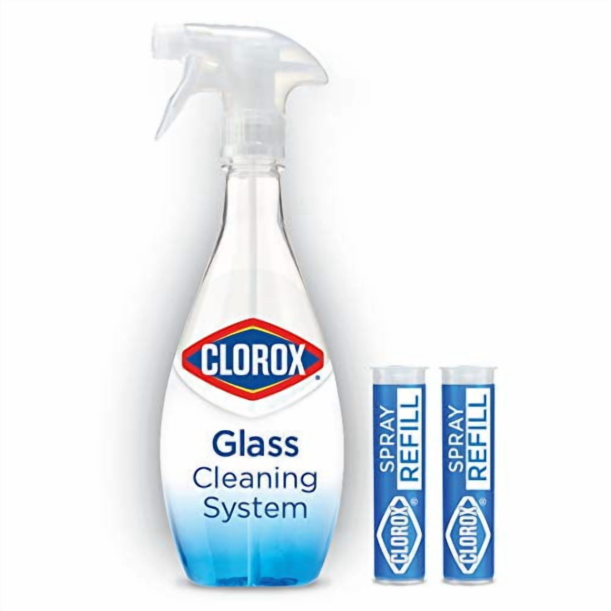 Clorox Glass Cleaner Cleaning System with one Reusable Bottle Plus 2 ...