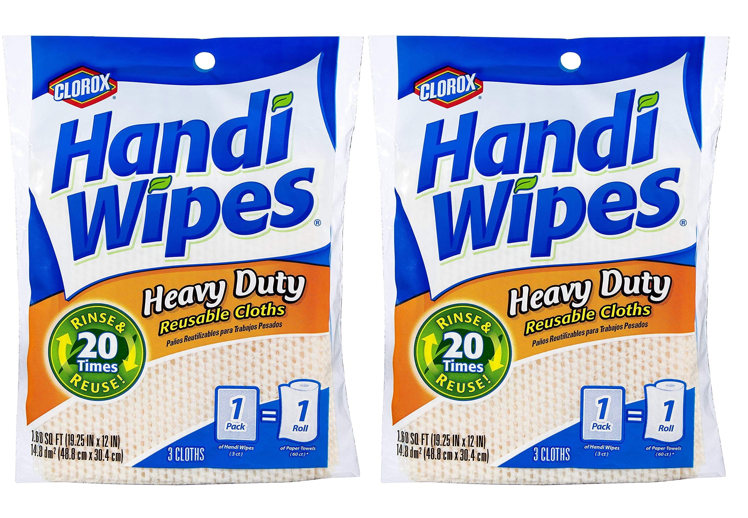 Clorox Handi Wipes Heavy Duty Reusable Cloths 3 Pack, Superabsorbent ...
