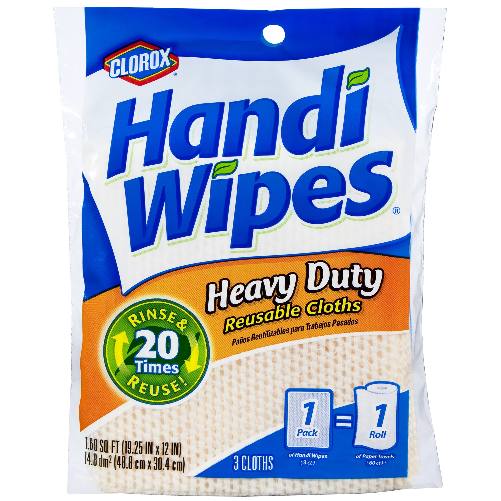 Clorox Handi Wipes Heavy Duty Reusable Cloths, 3 ct - Non-Disinfecting ...