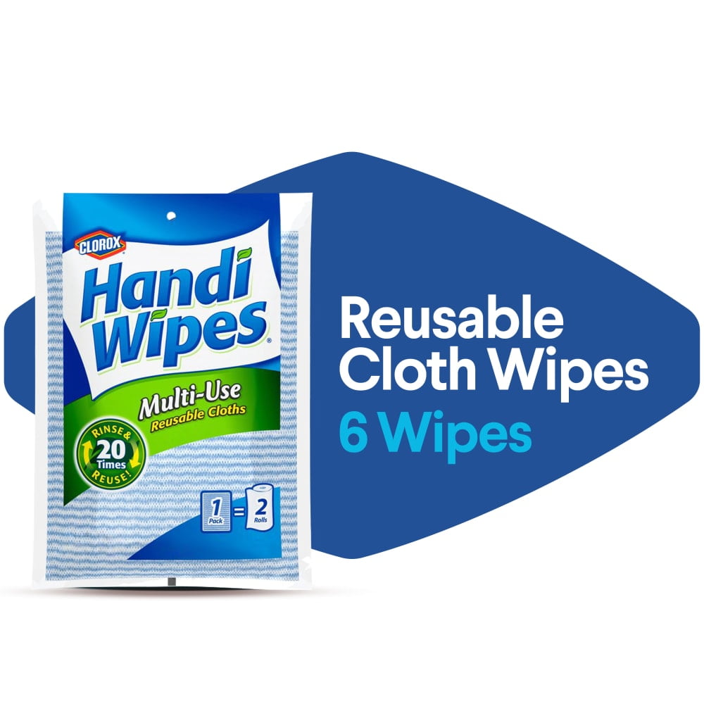Clorox Handi Wipes Multi-Use Reusable Cloths, 6 ct (Packaging may vary ...