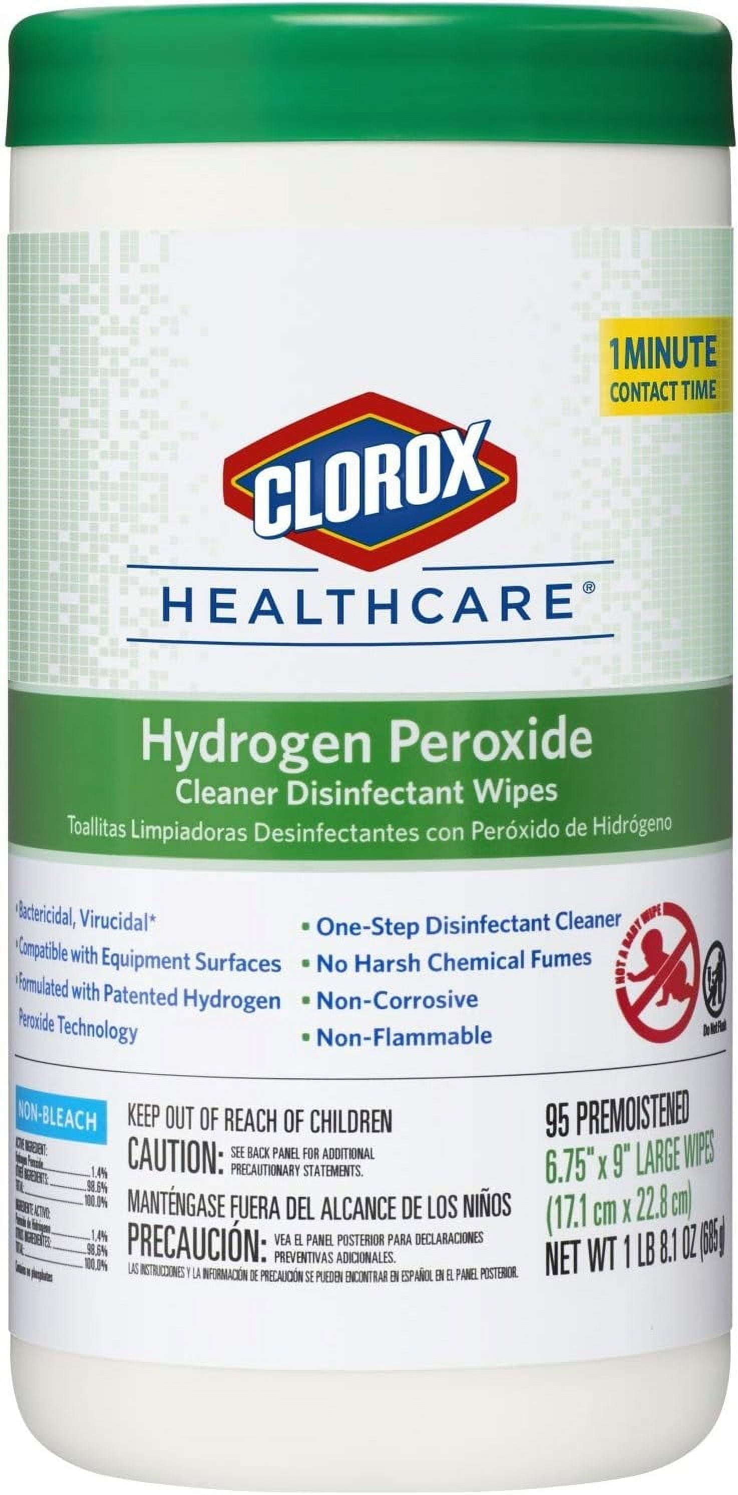 Clorox Healthcare Hydrogen Peroxide Wipes, 95 Count (Package May Vary ...