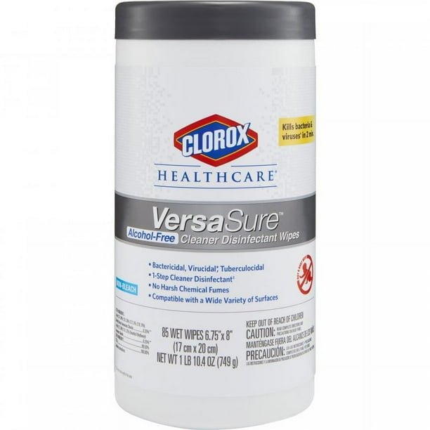Clorox Healthcare VersaSure Alcohol-Free Cleaner Disinfectant Wipe, 85 ...