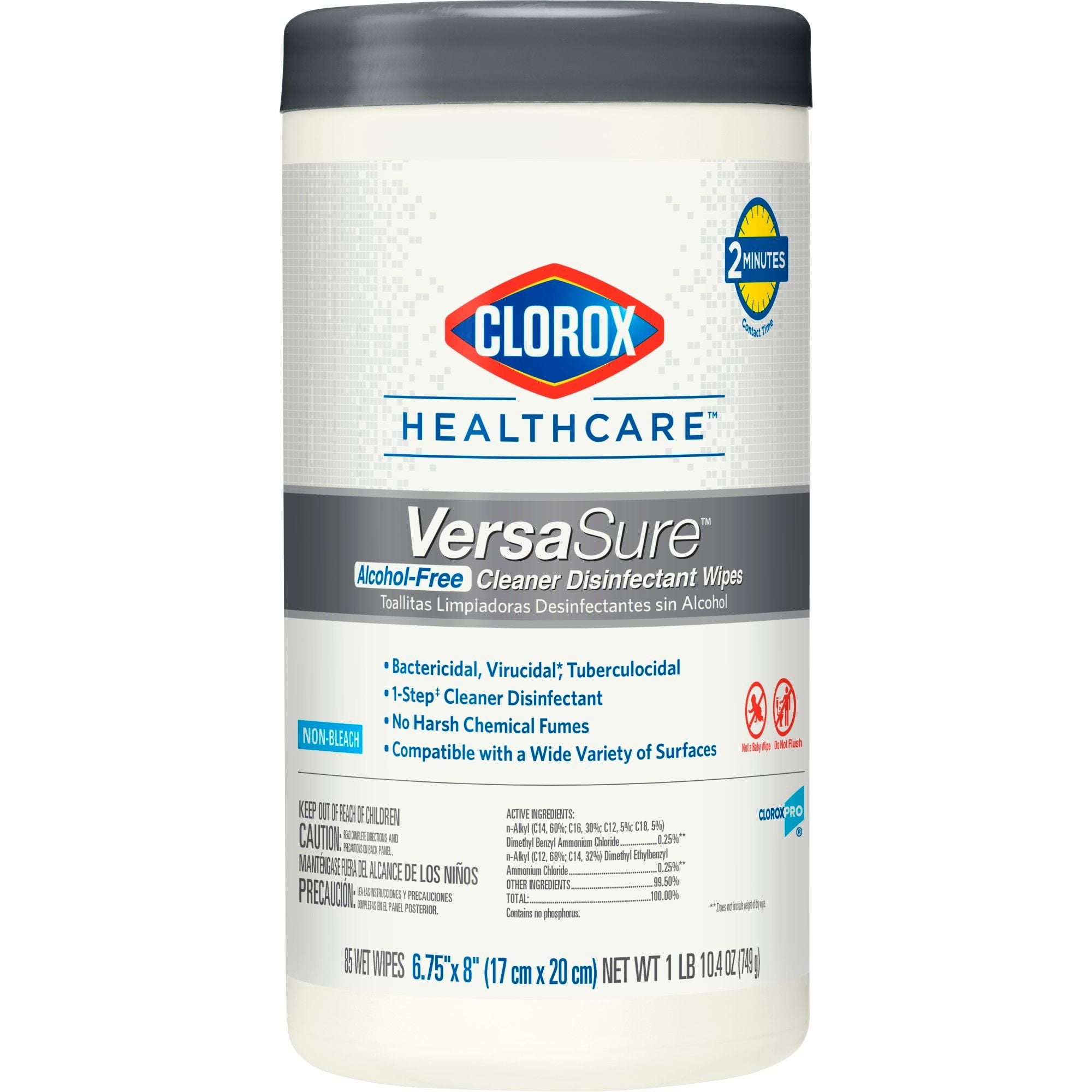 Clorox Healthcare VersaSure Cleaner Disinfectant Wipe, Cannister (CS/6 ...