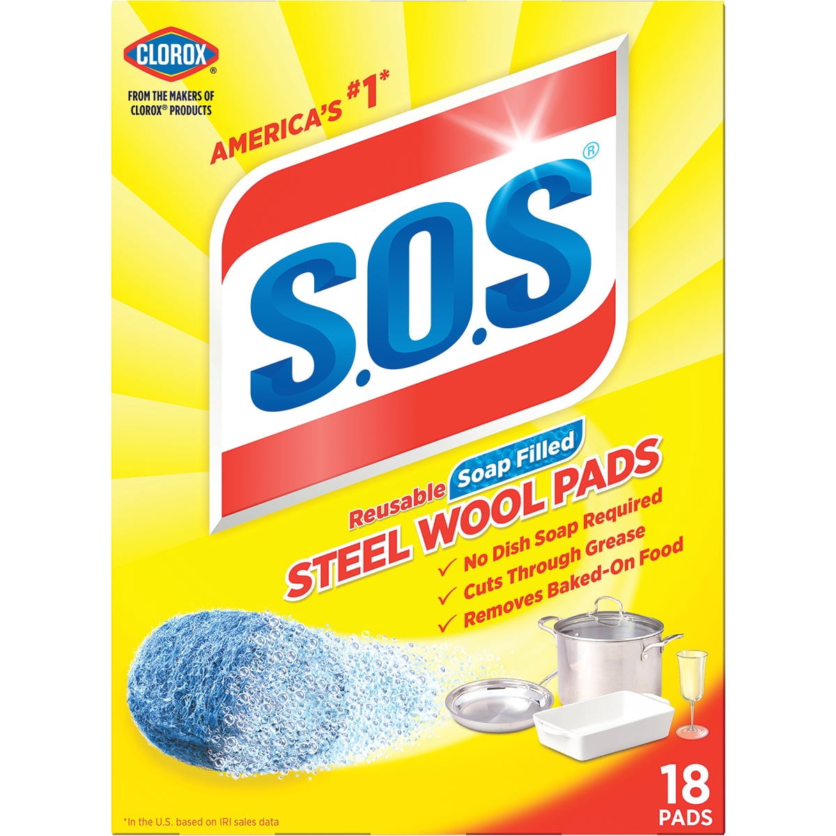 Clorox/Home Cleaning S.O.S. Soap Scouring Pad - Single Pack - Walmart.com
