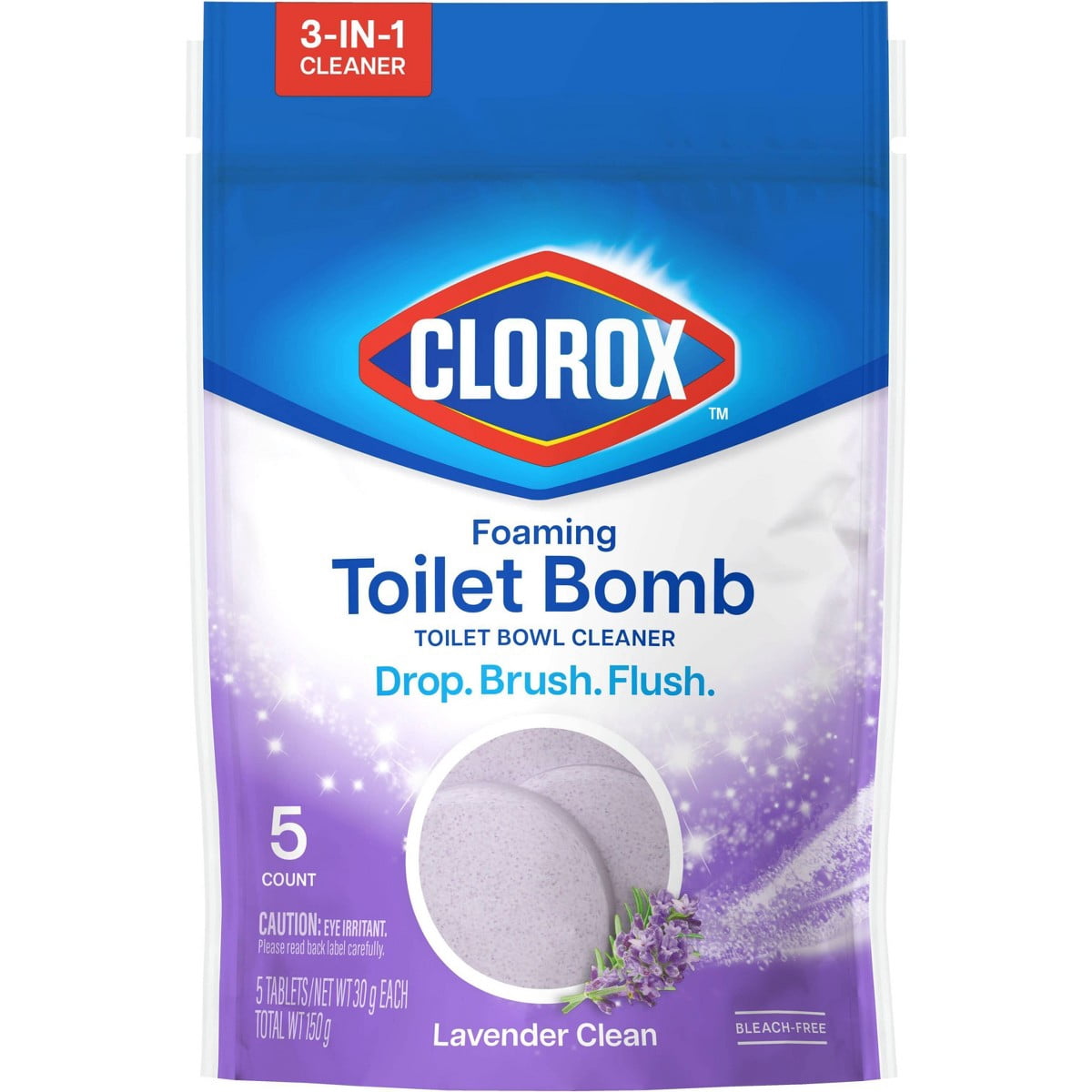 Clorox Lavender Clean Foaming Toilet Bomb Toilet Bowl Cleaner - 5ct ...