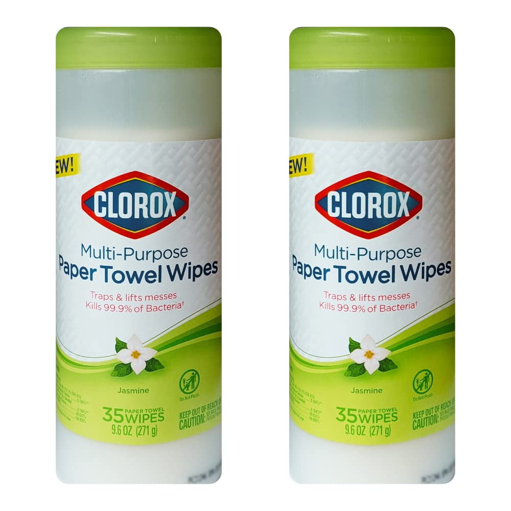 Clorox Multi-Purpose Paper Towel Wipes, Jasmine Scent, 35 Ct (2 Pack ...