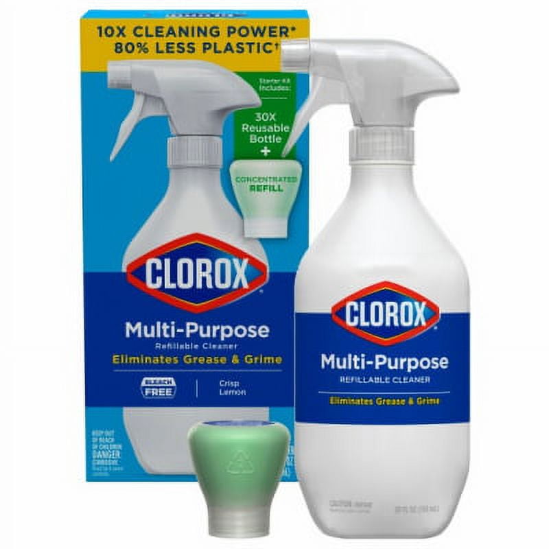 Clorox Multi-Purpose Spray Starter Kit, 20 oz Bottle with 1.125 oz ...