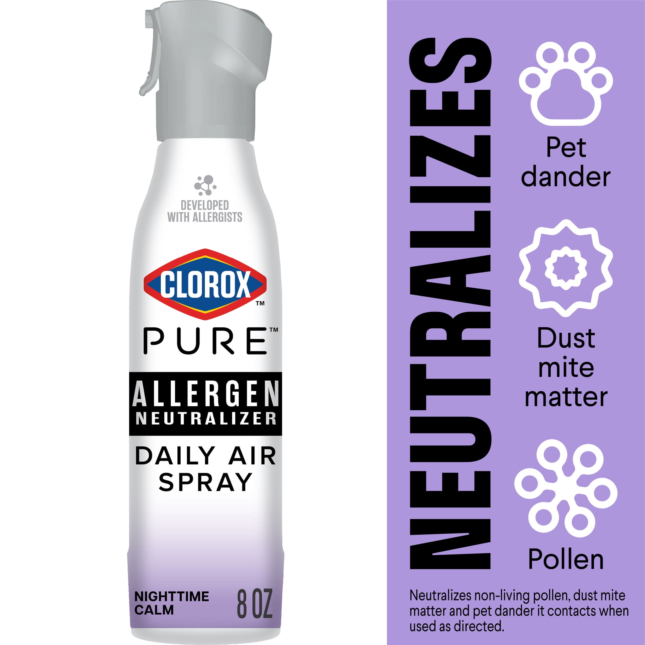Clorox PURE Allergen Neutralizer Daily Air Spray, Nighttime Calm, 8 ...