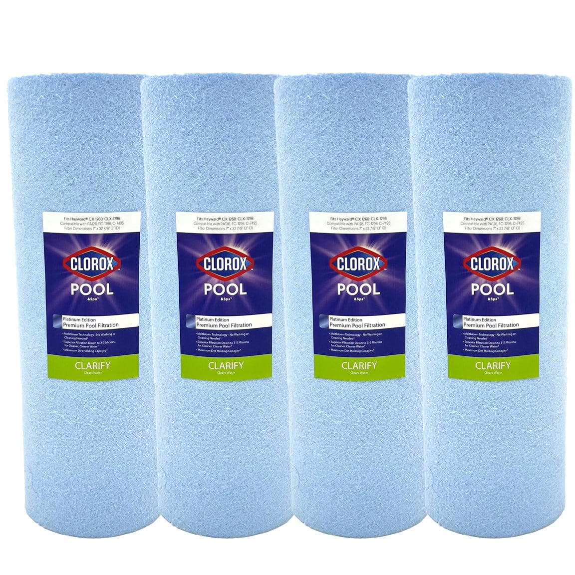 Clorox Platinum Edition Premium Pool Filter (4-Pack) | Replacement for ...