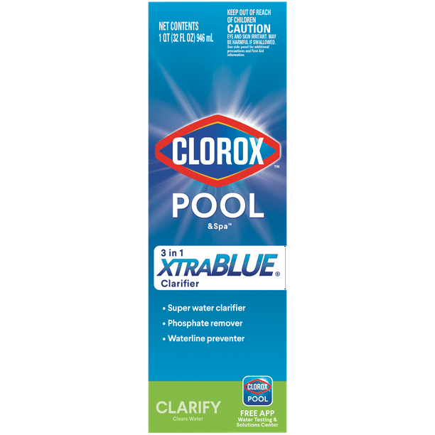 Clorox Pool&Spa 3-in-1 XtraBlue Pool Clarifier for Swimming Pools, 32 ...