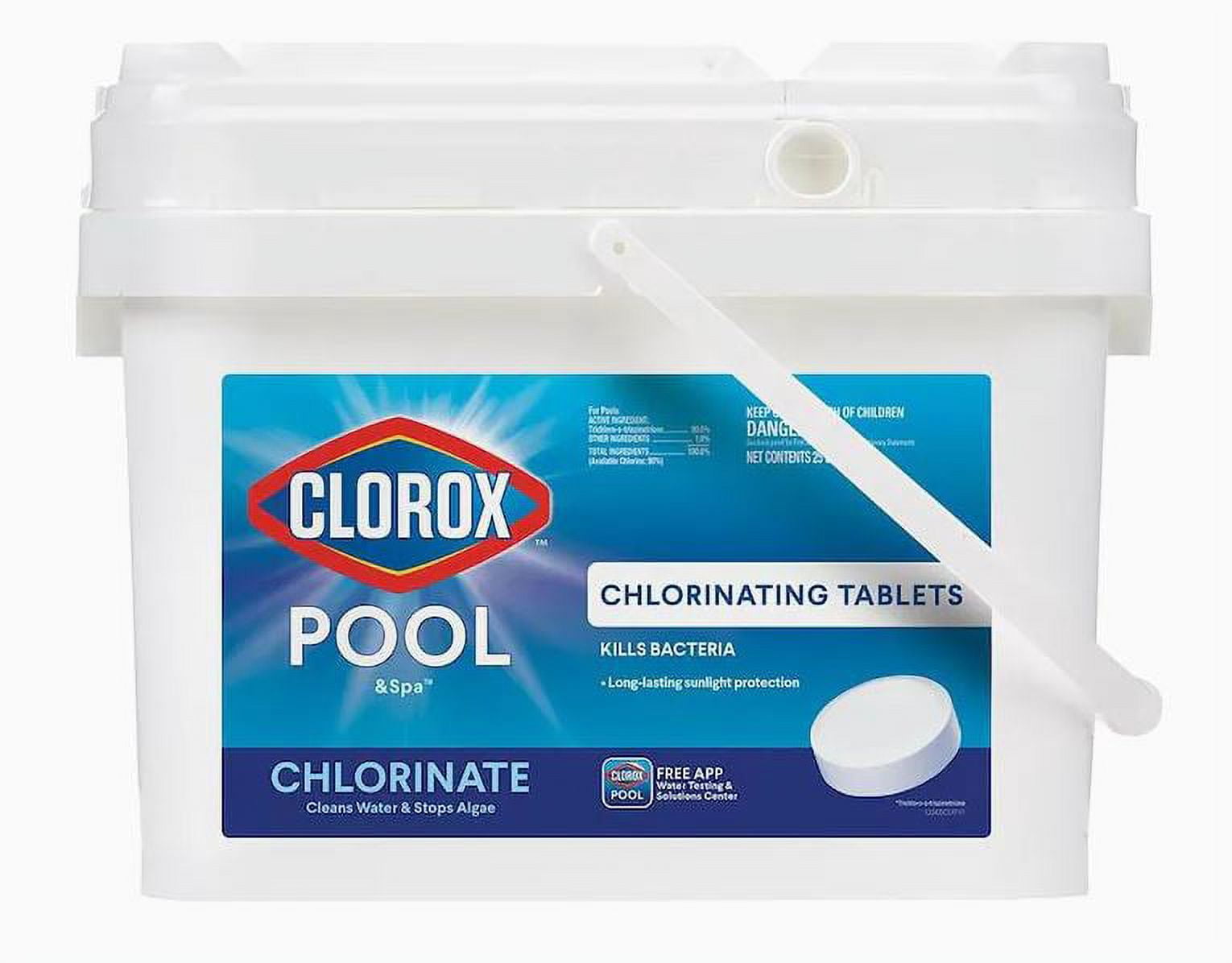 Clorox Pool&Spa Chlorinating Tablets Wrapped 25-lb Bucket 3-in Pool ...