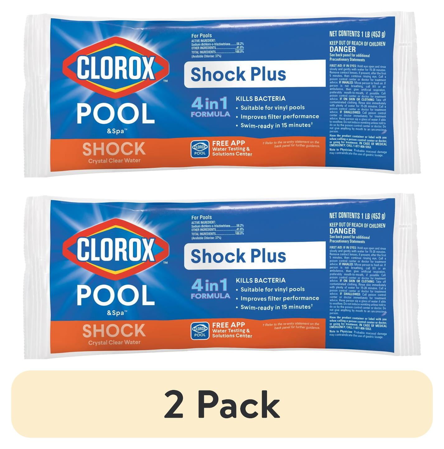(2 pack) Clorox Pool&Spa Shock Plus for Swimming Pools, 1 lb - Walmart.com