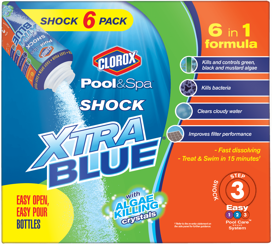 Clorox Pool&Spa Shock Xtra Blue 6 Pack, 6 lbs - Swimming Pool Spa ...