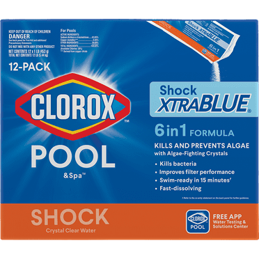 Clorox XtraBlue Pool and Spa Shock Treatment, 24 Pack, High-Performance ...
