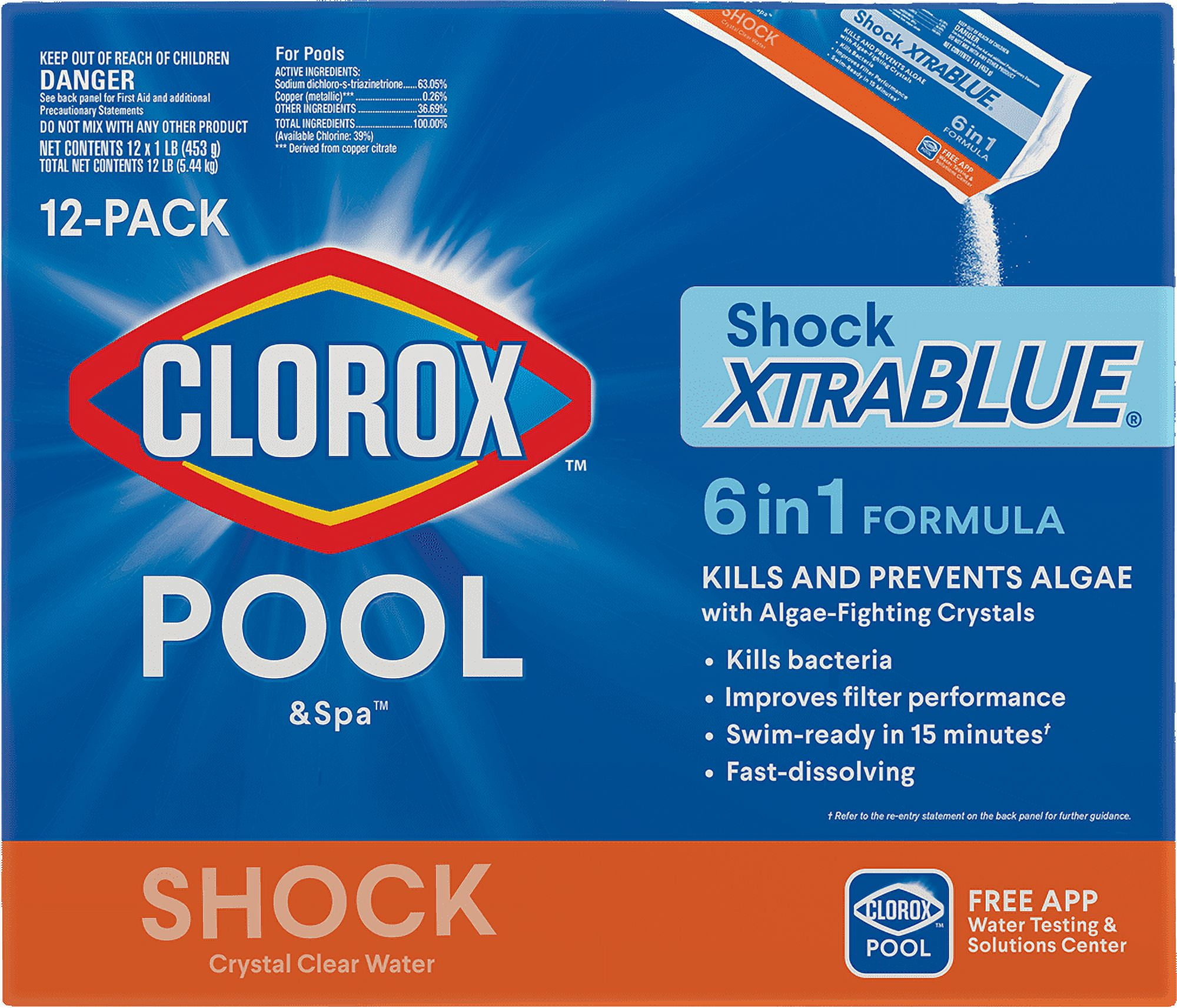 Clorox Pool&Spa Xtra Blue Shock Treatment Chemicals for Swimming Pools ...