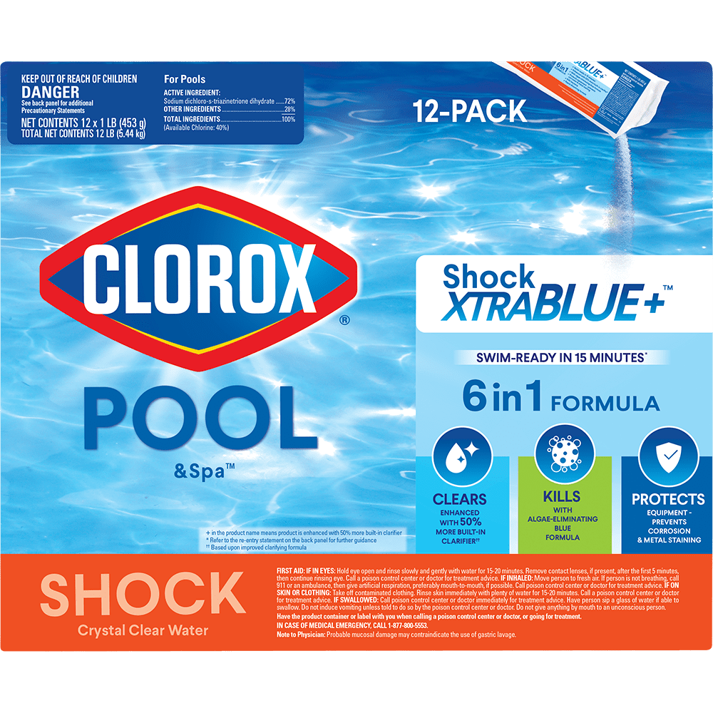 Clorox Pool&Spa Shock XtraBlue+ Granules, 12pk - Pool Care & Cleaning ...
