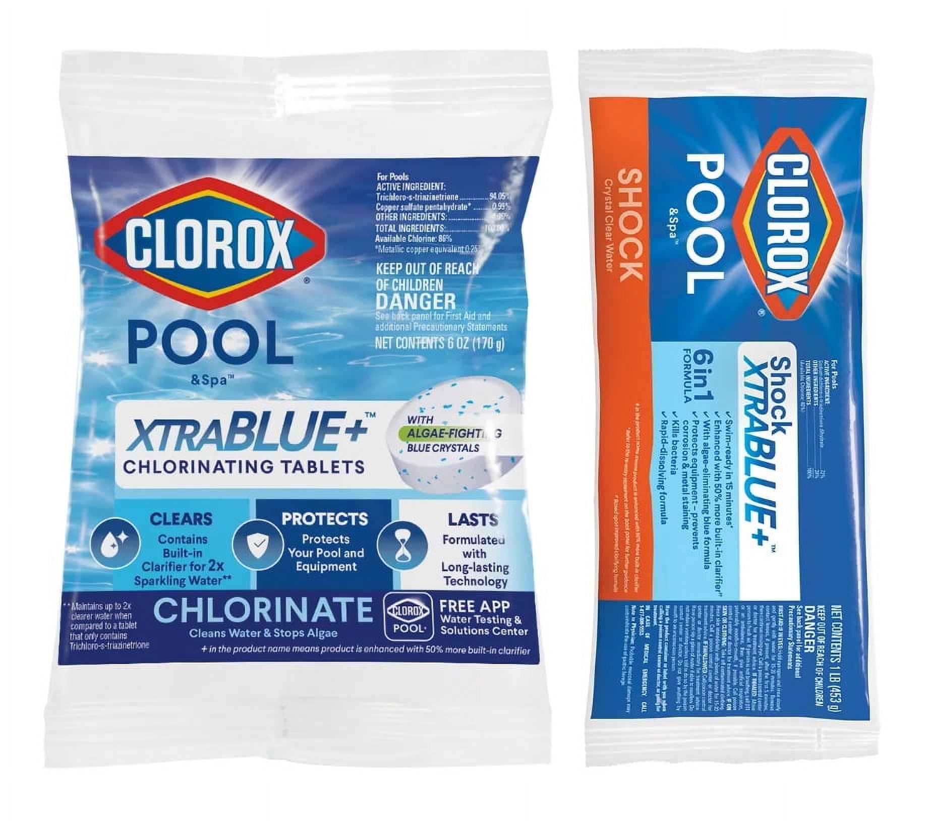 Clorox Pool&Spa Shock XtraBlue+ Granules for Swimming Pools-1lb ...