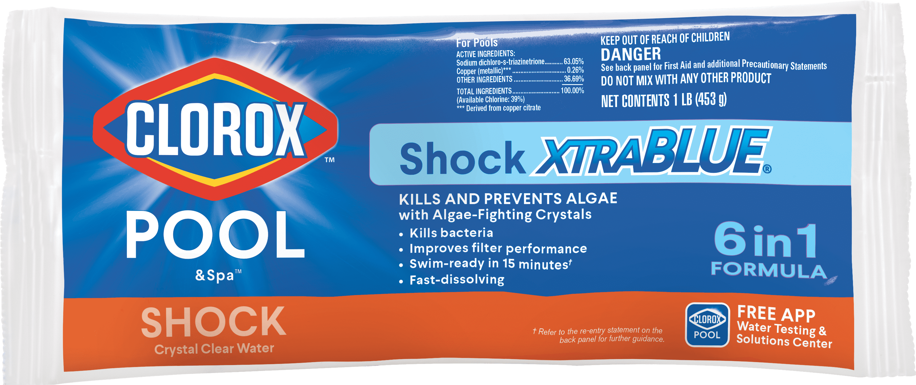 Clorox Pool&Spa Shock XtraBlue+ Granules for Swimming Pools, 1lb ...