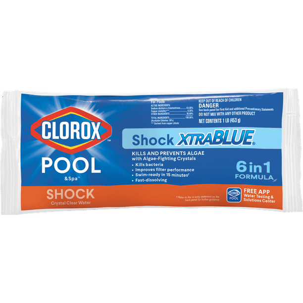 Clorox Pool&Spa Shock XtraBlue+ Granules for Swimming Pools, 1lb ...