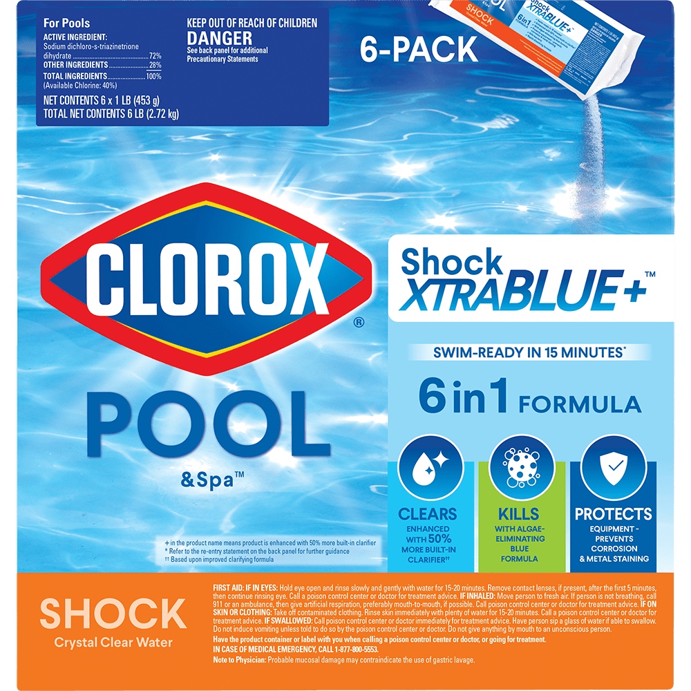 Clorox Pool&Spa Shock XtraBlue+ Chemical Care Granules for Swimming ...