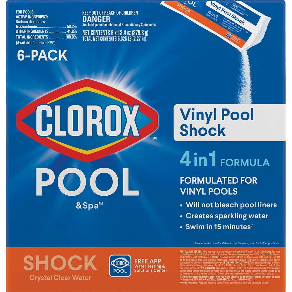 Clorox Pool&Spa Vinyl Pool Shock, Pool Chemical Type Form 6 Pack ...