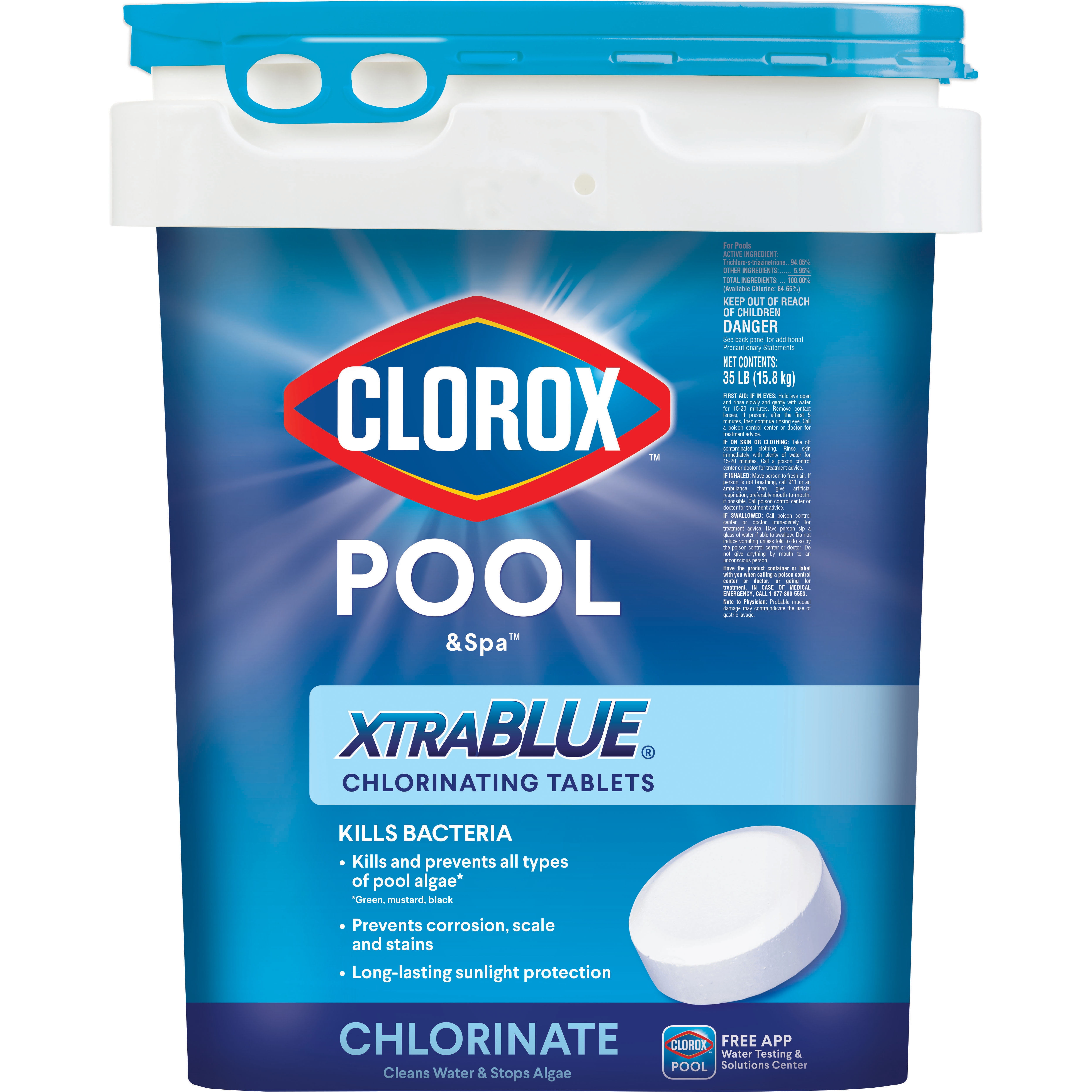 Clorox Pool&Spa XtraBlue 3" Chlorinating Tablets for Swimming Pools ...
