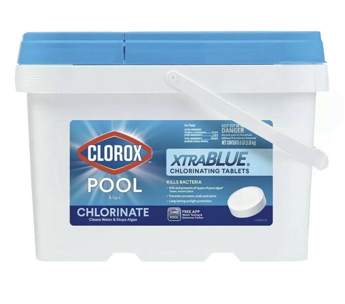 Clorox XtraBlue 3-in-1 Chlorine Tablets for Swimming Pools, Long ...