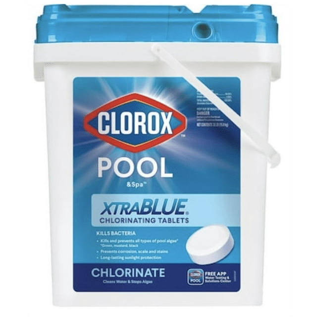 Clorox Pool&Spa XtraBlue 3-in Chlorinating Tablets, 35-lb Bucket, Long ...