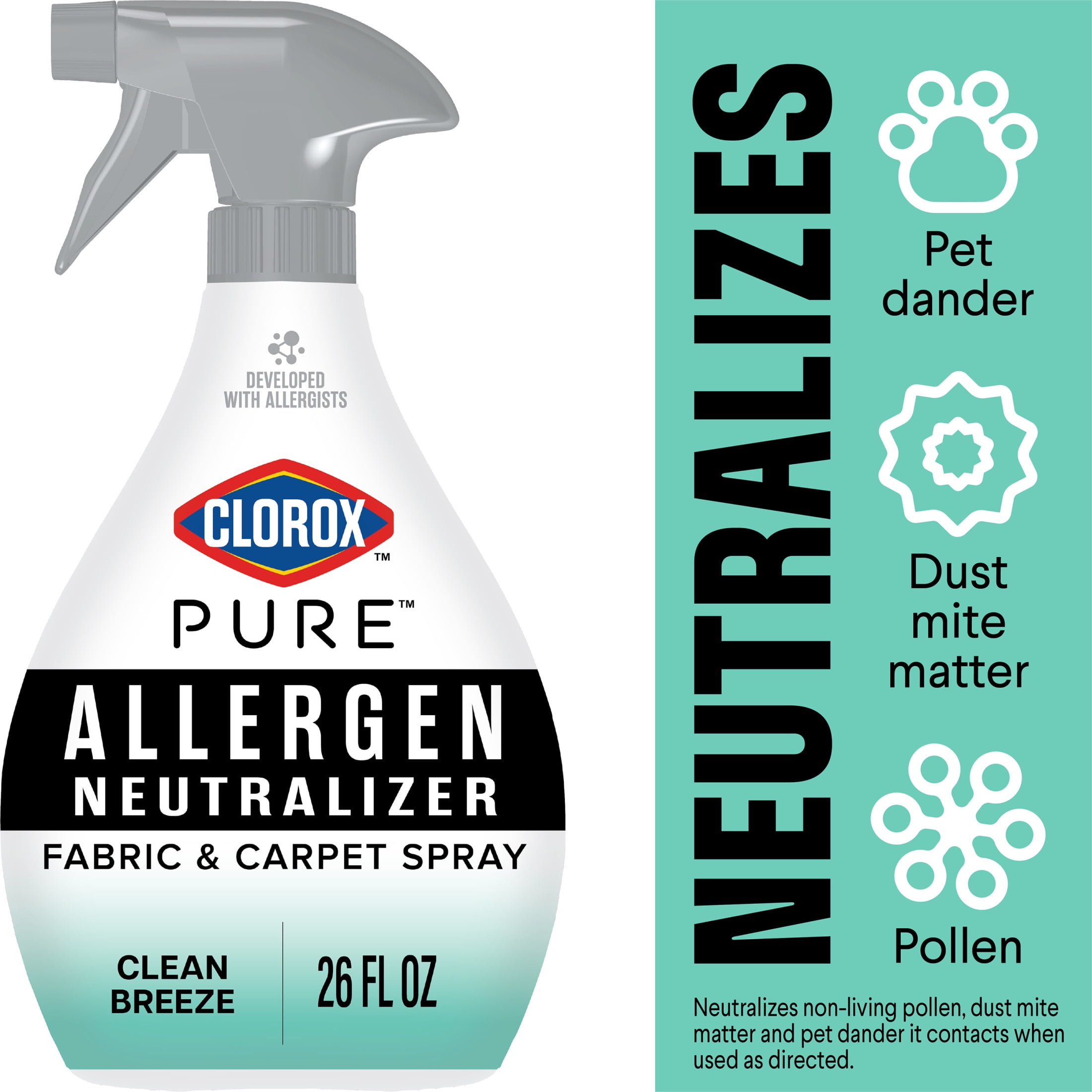 Clorox PURE Allergen Neutralizer Fabric and Carpet Spray, Clean Breeze ...