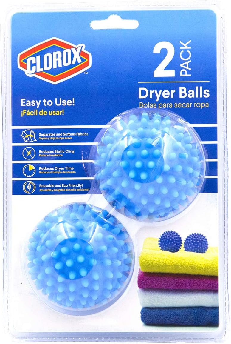 Clorox Reusable Dryer Balls for Laundry – Pack of 2 | Fabric Softener ...