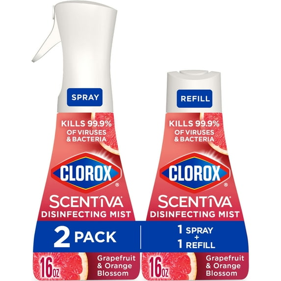 Clorox Scentiva Disinfecting Mist, Grapefruit and Orange Blossom, 1 ...