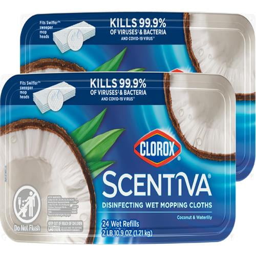 Clorox Scentiva Disinfecting Wet Mop Pad, Disposable Mop Heads, Coconut ...