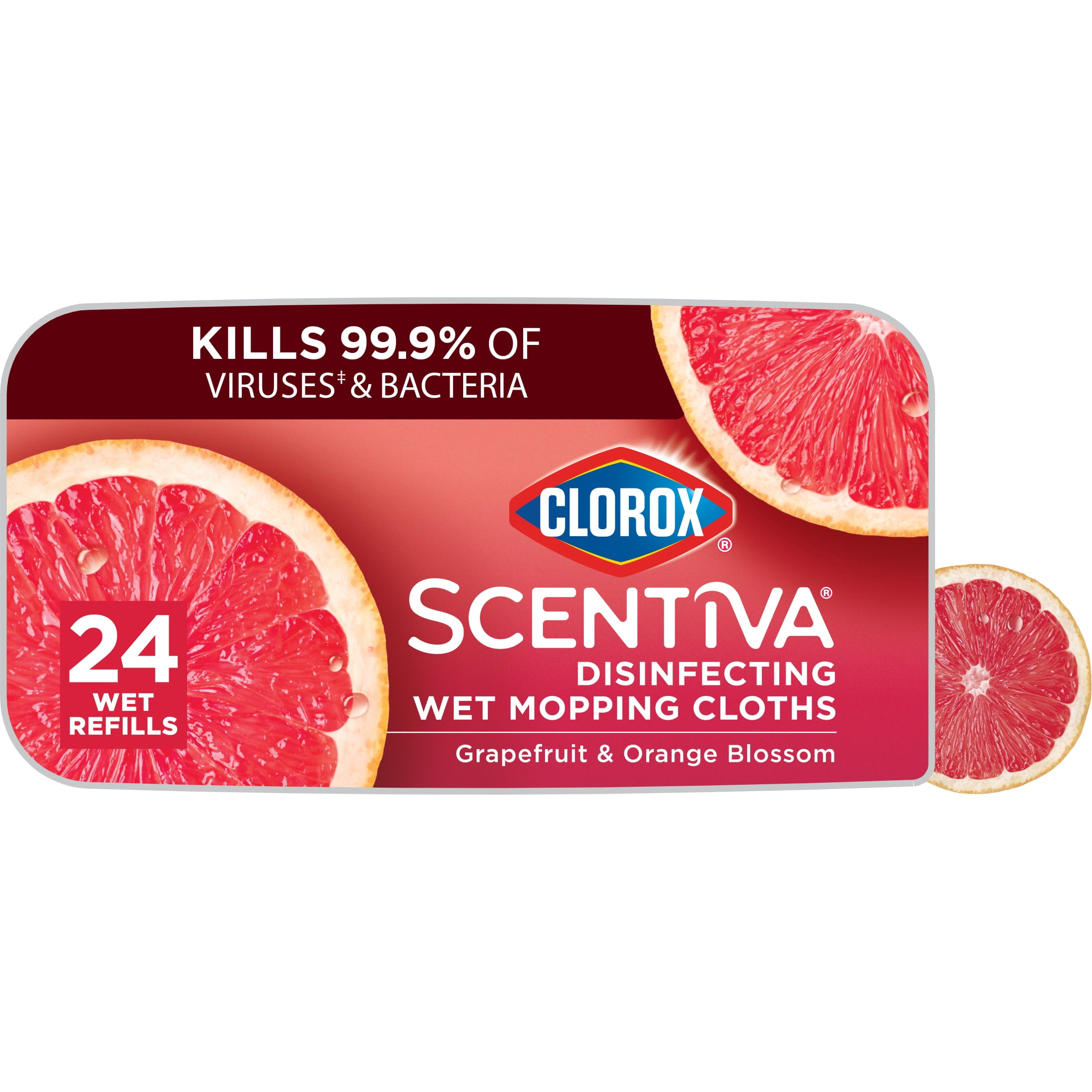 Clorox Scentiva Disinfecting Wet Mop Pads, Tahitian Grapefruit Splash ...