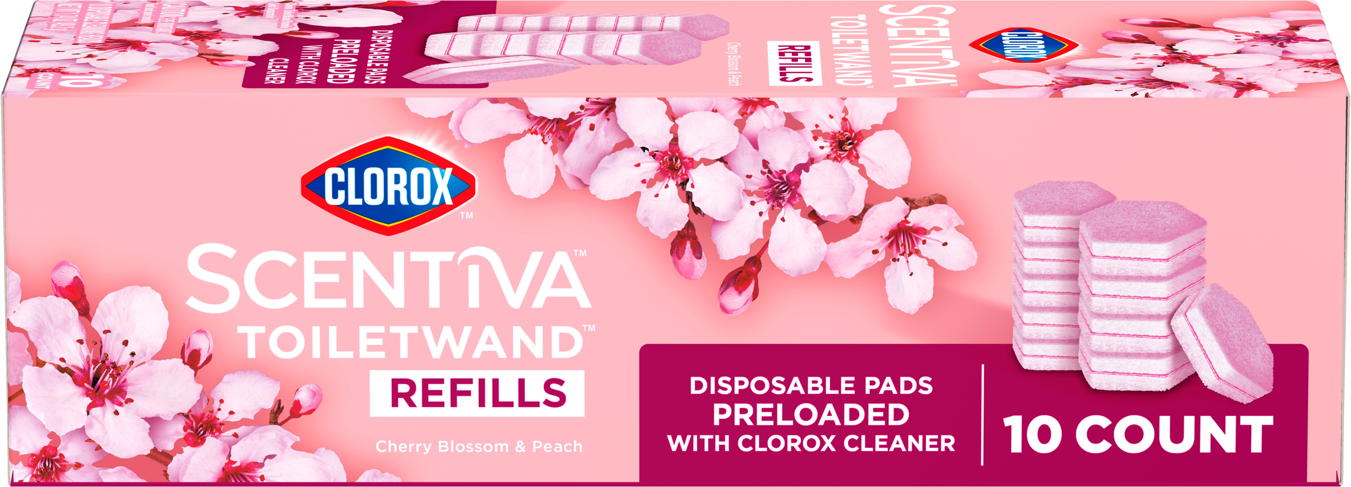 Clorox Scentiva ToiletWand Refills, Cherry Blossom and Peach, 10 Count ...