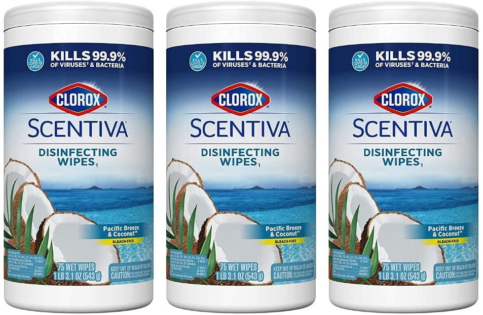 Clorox Scentiva Wipes, Bleach Free Cleaning Wipes - Pacific Breeze ...