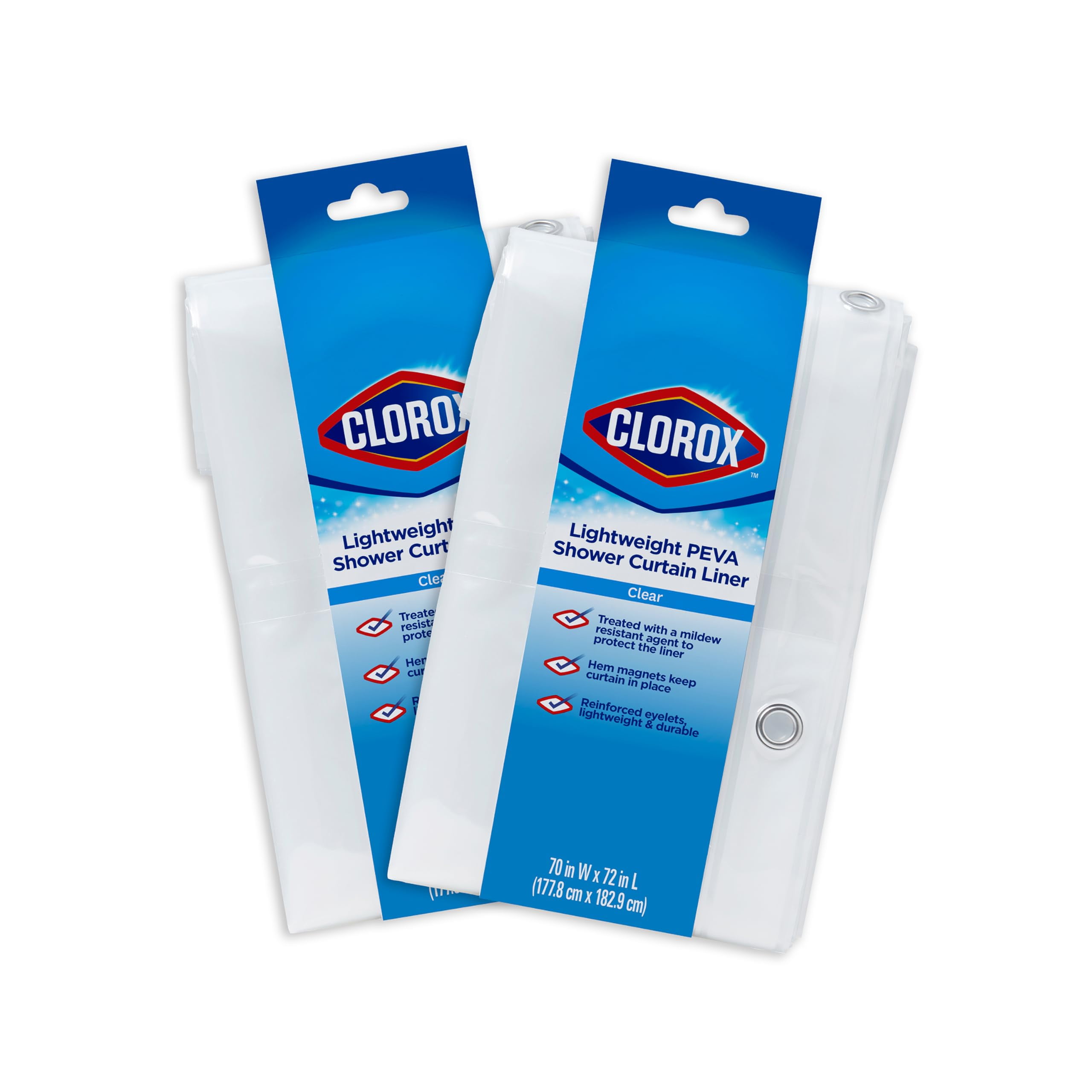 Clorox Shower Curtain Liner Premium Lightweight Durable Waterproof 4g