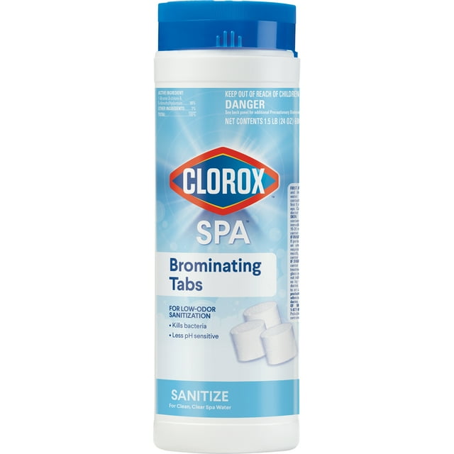 Clorox Spa Bromine Sanitizer for Hot Tubs, Slow-Dissolving Tablets, 1.5 ...