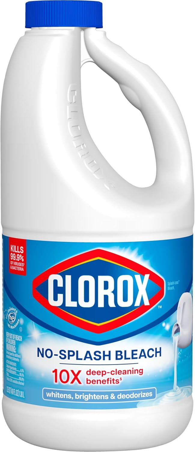 Clorox Splash-Less Bleach1, Disinfecting Bleach, Regular 40 Fluid Ounce ...