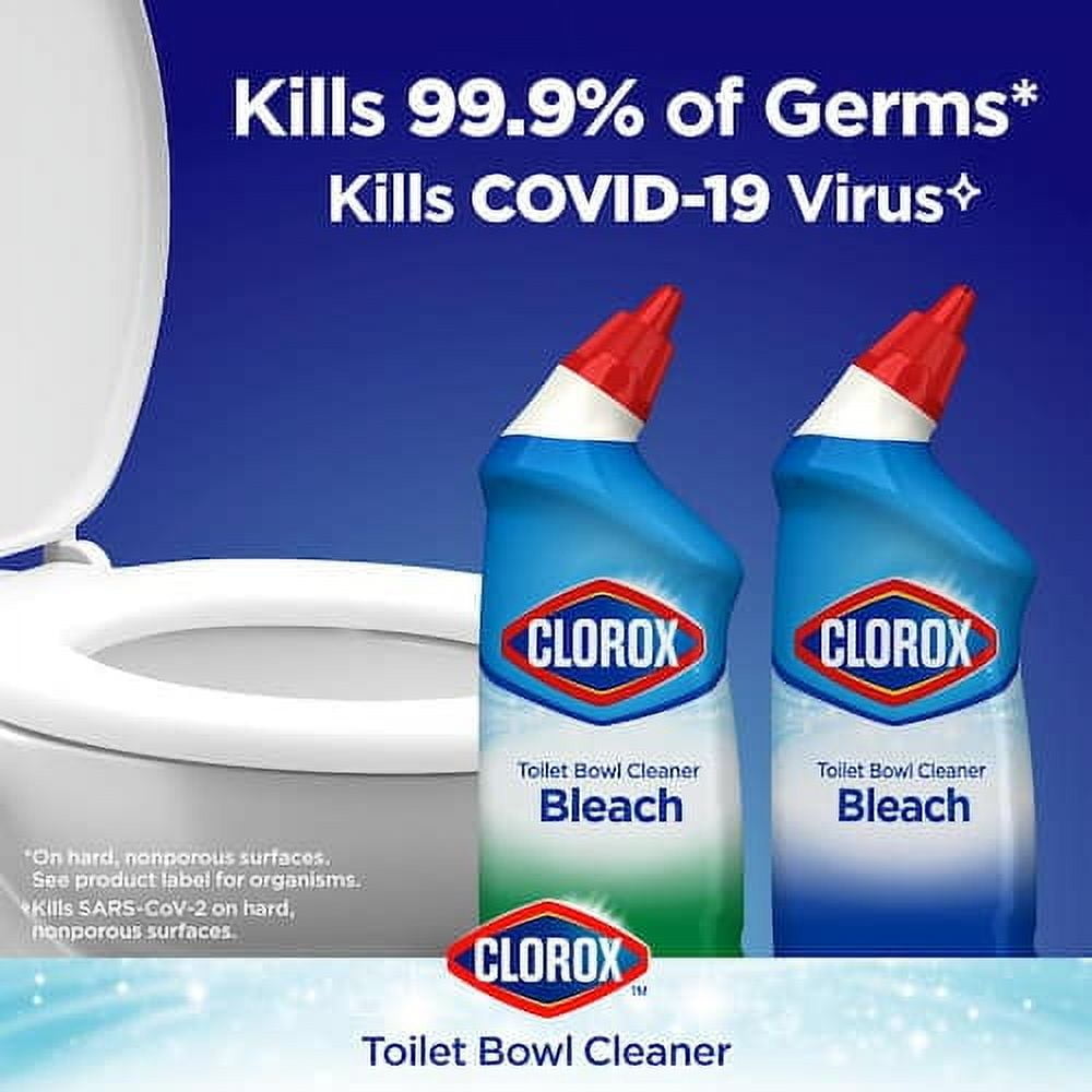 Clorox Toilet Bowl Cleaner Clinging Bleach Gel, Ocean Mist, 24 fl oz, 2 ...