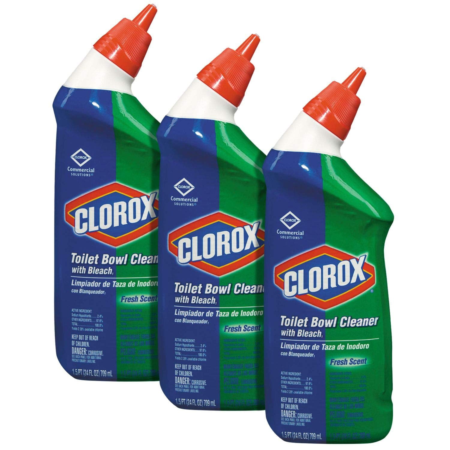 Clorox Ultra Clean Toilet Bowl Cleaner with Bleach, Fresh Scent, 24 oz ...