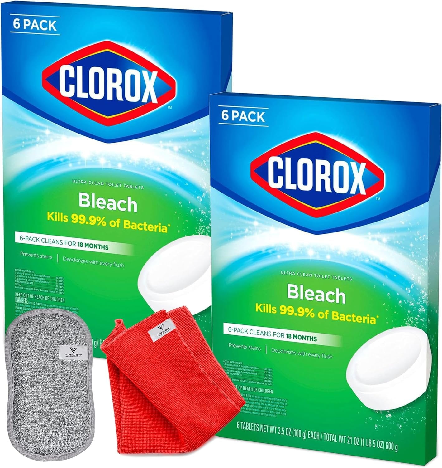 Clorox Toilet Bowl Tablets with Bleach Cleaner,6pack, 2 Count, Total of ...