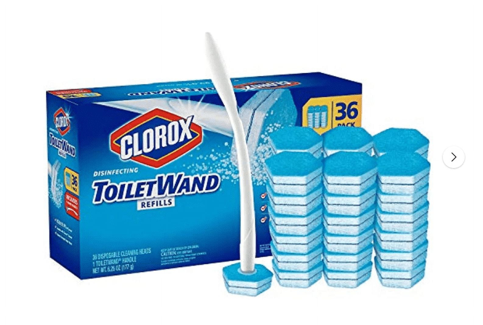 Clorox Toiletwand,Disposable Toilet Cleaning Rainforest Rush Refill 36 ...