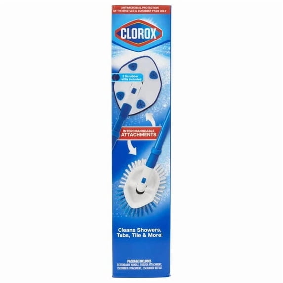 Clorox Tub Tile Brush Scrubber Set, Extendable Handle, Attachments ...
