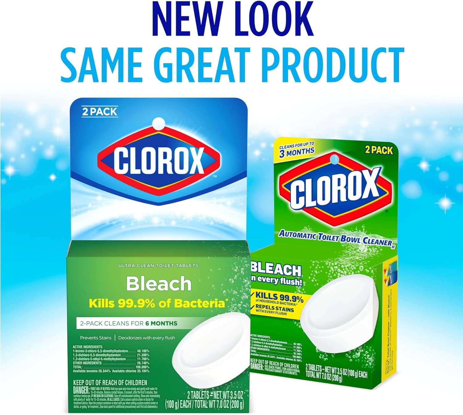 Clorox Ultra Clean Toilet Tablets Bleach 2 Count, 3.5 Ounces Each ...