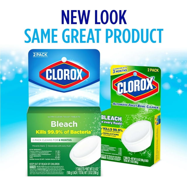 Clorox Ultra Clean Toilet Tablets Bleach 2 Count, 3.5 Ounces Each ...