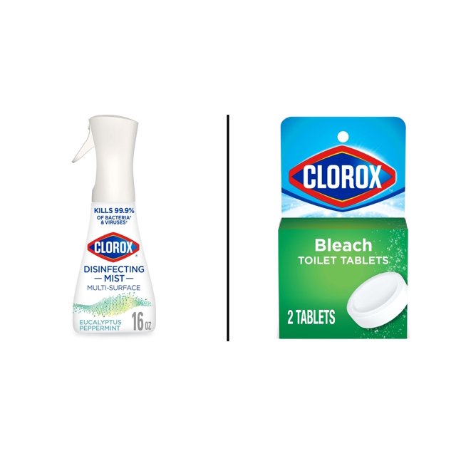 Clorox Ultra Clean Toilet Tablets Bleach 2 Count 3.5 oz & Disinfecting ...