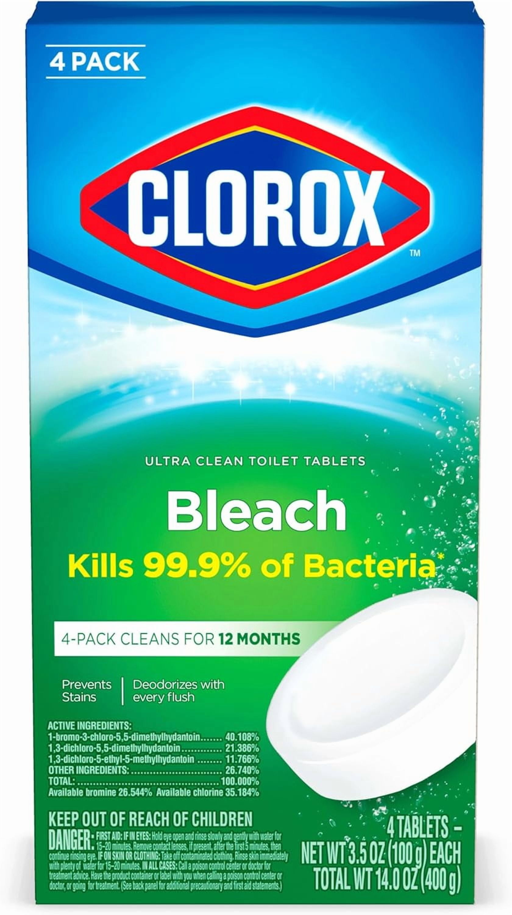 Ultra Clean Toilet Tablets Bleach 4 Count, 3.5 Ounces Each (Package May ...