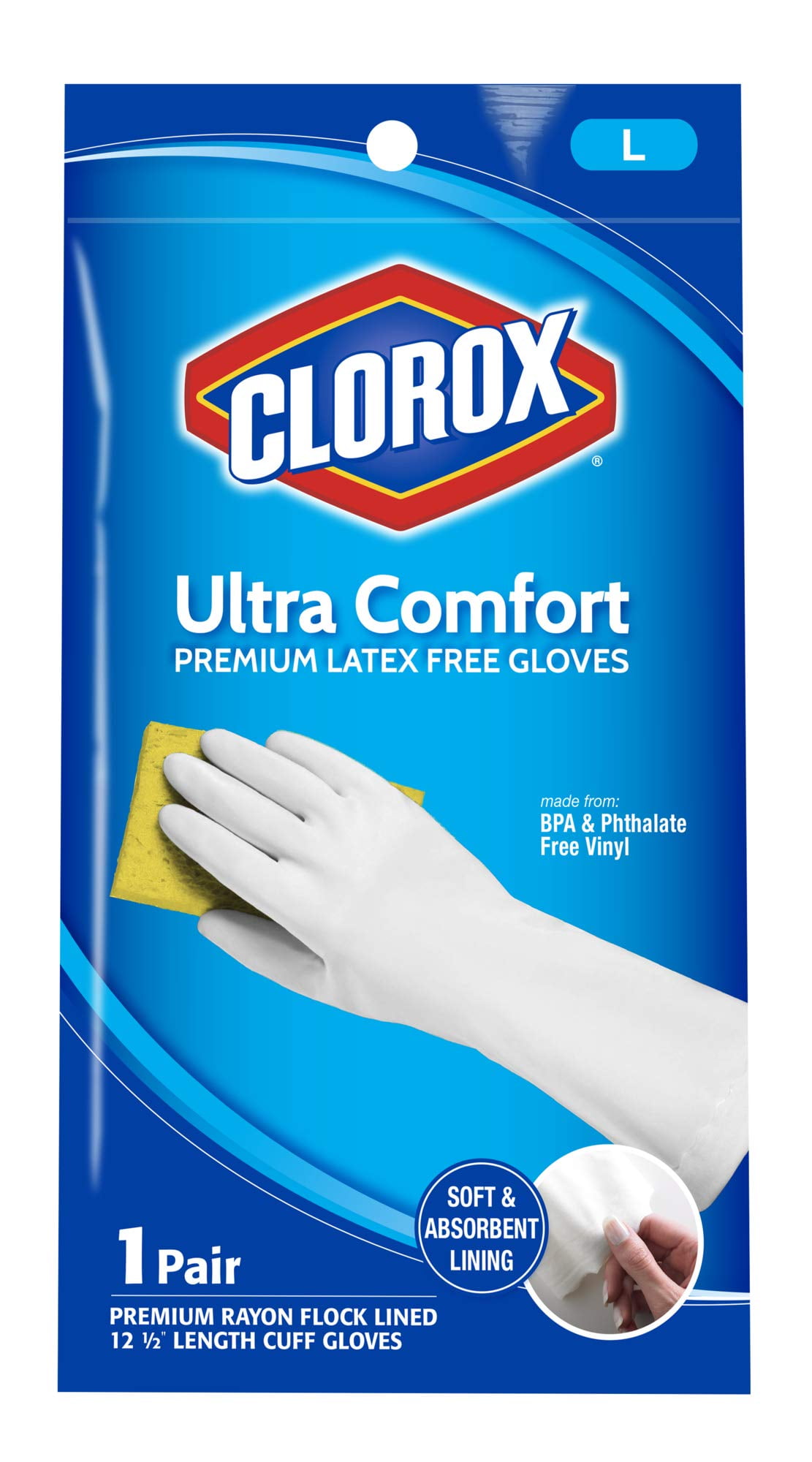Clorox Ultra Comfort Gloves, Large, Latex-Free, 1 Pair - Walmart.com