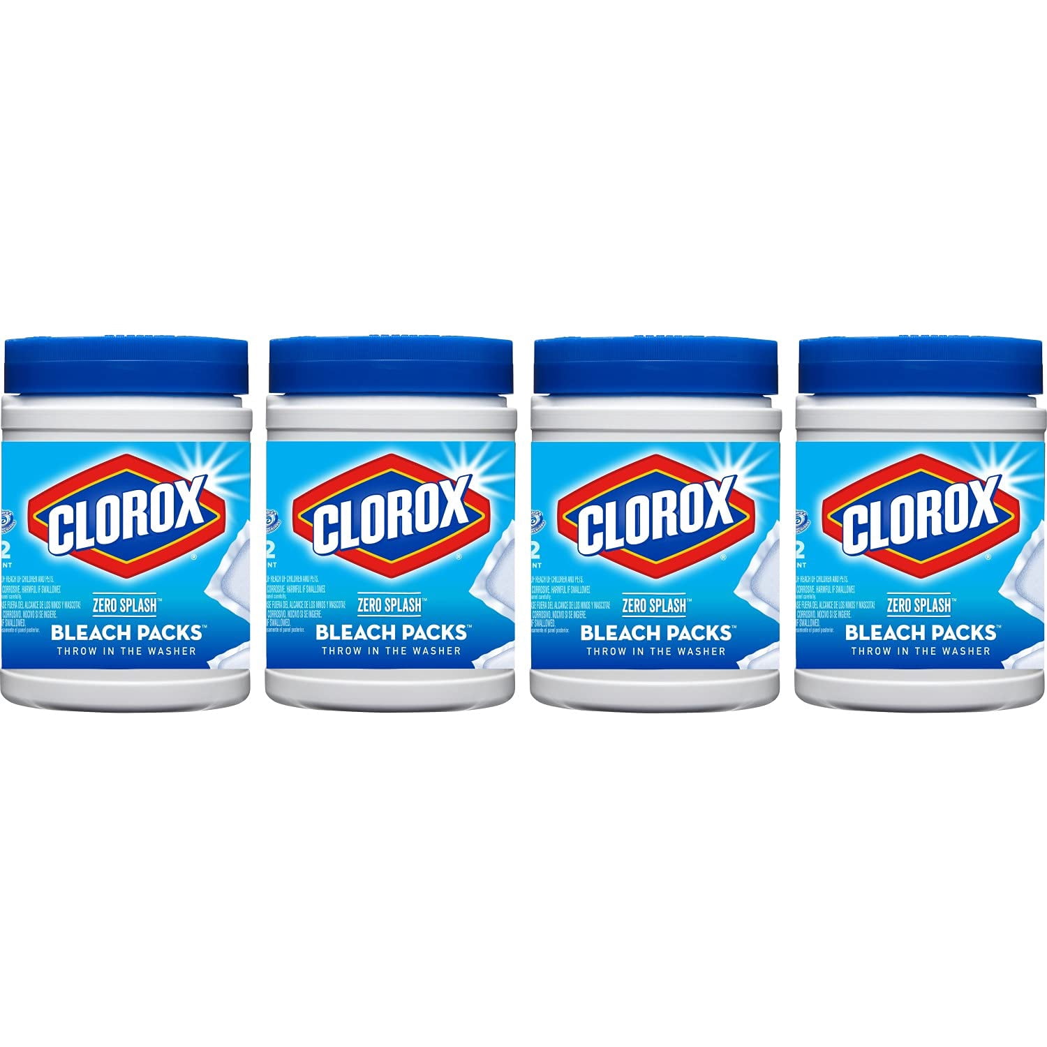 Clorox Zero Splash Bleach Packs - Laundry Pods 12 Count - 4 Pack ...